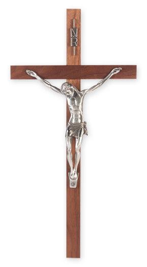 Large Catholic Genuine Walnut Wood Wall Crucifix, 13", for Home, Offic ...